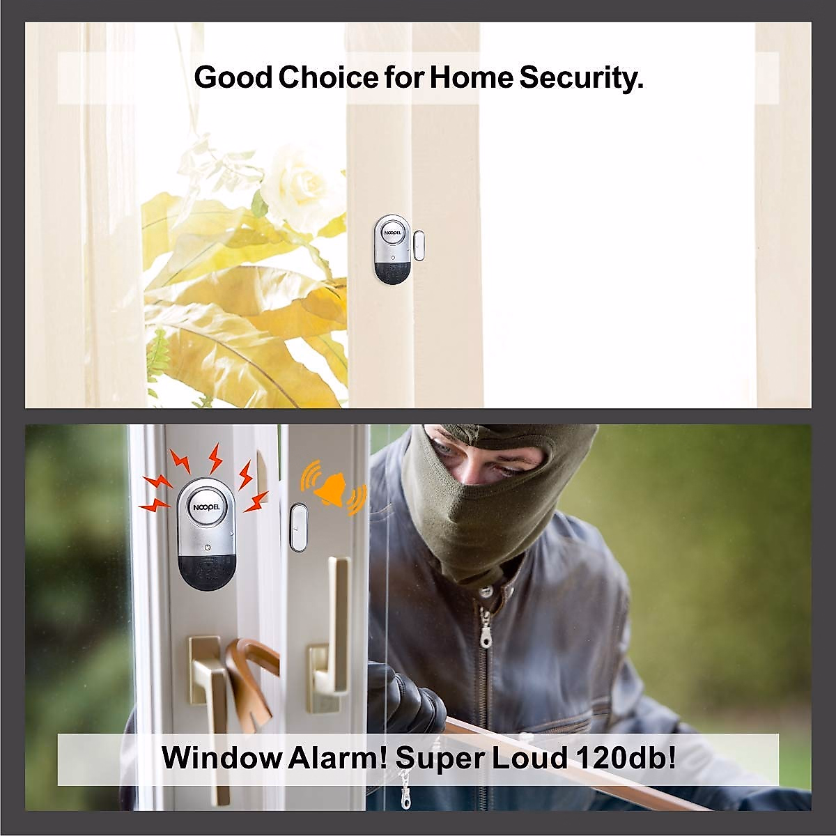 Door Window Alarm 2 Pack & 6 Pack, Noopel 120DB Magnetic Pool Alarm for Doors and Windows, Burglar Intruder Entry Alert for Kids Toddlers Personal Safety