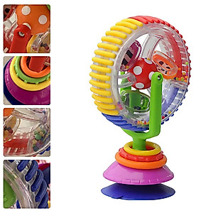 Toyvian High Chair Toy Baby Ferris Wheel Toy Suction Cup Newborn Spinner Activity Toy Newborn High Chair Rattle Interactive Development Educational Toy for Feeding Plaything, Early Development