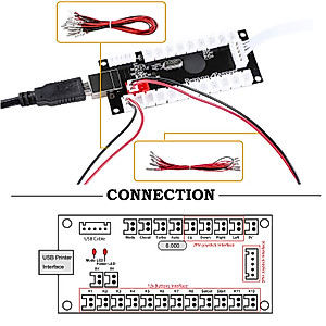 Hikig 1 Player DIY Arcade Cabinet Parts Kit, 10x LED Arcade Buttons + 1x 5PIN Joystick + 1x Zero Delay USB Encoder for Mame Jamma PC Games & Raspberry Pi, Red Kit