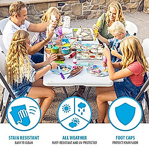 Lifetime 6-Foot Fold in Half Table, White Granite