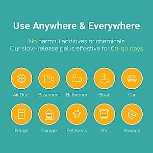 Azuna All-Natural Odor Remover Gel, Small Room | Air Purifier with Tea Tree Oil | Plant-Based & Long Lasting | For Pet Odors, Smoke & Strong Odors | Lavender Aromatherapy, 2 oz.