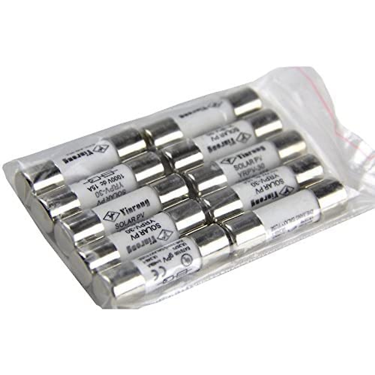 Pack of 10 Fuses 30A in-Line PV 30 Amp 1000V DC [10 x 38mm] fusible CE Certified UL | Photovoltaic Fuses for Solar Panel Protection