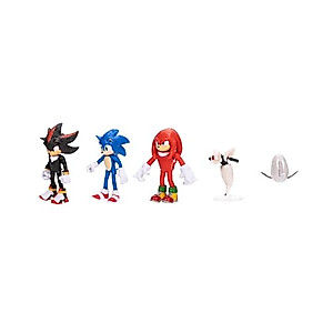 Sonic 3 Movie Action Figures 2.5-Inch Movie Collector Toy Figure Multi-Pack Includes Sonic Knuckles Shadow Buzz Bomber & Drone- Officially Licensed Toys