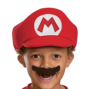 Disguise Mario Hat and Mustache Costume Set, Official Super Mario Bros Costume Accessories for Kids, One Size