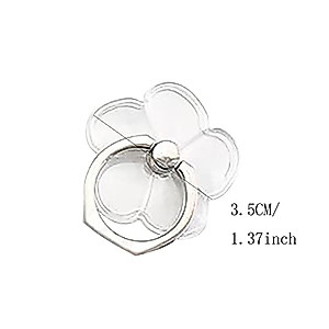 Cell Phone Ring Holder Stand Transparent Phone Ring Holder Clear Universal 360 Rotation Finger Grip Ring Kickstand Compatible Various Mobile Phones Phone Arm (Clear, One Size)