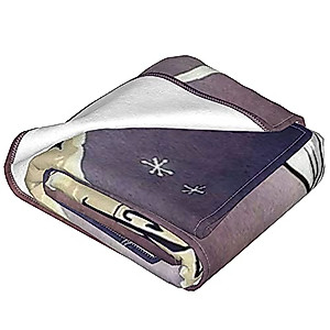 English Bulldog Soft Throw Blanket Cozy Plush Flannel Fleece Bed Blankets for Sofa Couch Bedroom 80"X60"