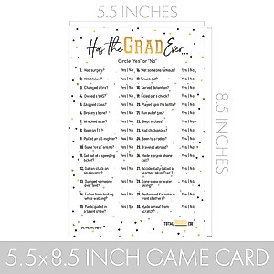 DISTINCTIVS Grad Party Games, Has The Grad Ever Graduation Party Game - 25 Count