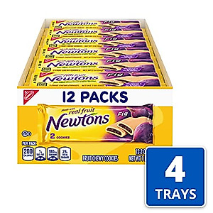 Newtons Soft & Fruit Chewy Fig Cookies, 48 Snack Packs (2 Cookies Per Pack, 4 Boxes)
