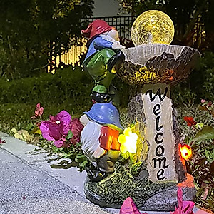 Garden Gnome Statue - with Solar LED Light Magic Ball, Gnomes Decorations for Yard,Funny Garden Gnomes Perfect for Lawn Decorations, Garden Decor, Patio and Housewarming Gifts