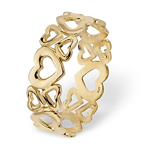 PalmBeach 10K Yellow Gold Open Heart Eternity Ring (6.5mm) Sizes 6-10 Size 6