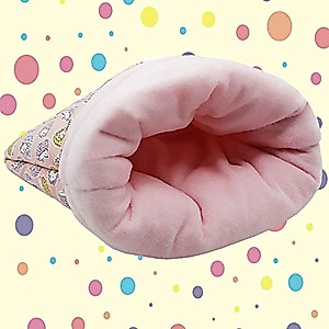 Handmade Sleeping Bag Pouch Hideout Cave for Hedgehog Guinea Pig Hamster Rat Ferret Hamster Squirrel and Other Small Animal Beds (Pink)