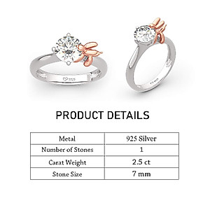 Jeulia Round Cut Silver Ring: Sterling Balloon Shape Dog Fashion Anniversary Promise Engagement Wedding Ring Set for Her with Gift Jewelry Box