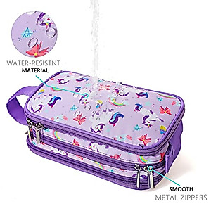 Kids Toiletry Bag for Girls, Travel Toiletry Bag for Little Young Girls Cosmetic Makeup Waterproof Hanging Wash Bag Toddler Traveling Toiletries, Unicorn Purple