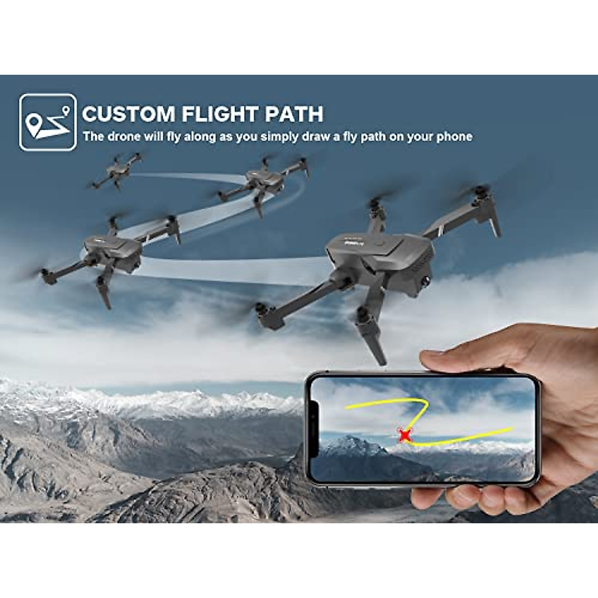 NEHEME Drones with Camera for Adults, NH760 1080P FPV Drone for Kids Beginners, Foldable WIFI RC Quadcopter with 2 Batteries for 32 Min Flight, Carrying Case, Altitude Hold, Toys Gifts for Boys Girls