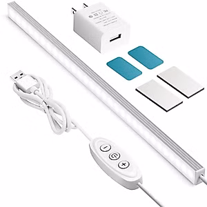 LED Under Cabinet Lighting, Under Cabinet Lights with USB Powered Under Cabinet Lights for Closet Light Bar Under Counter Lighting Work Tables Student Dormitory by Dweptu (Include AC Power Plug)