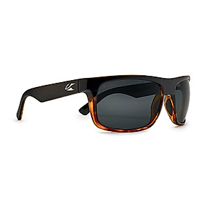 Kaenon Mens Burnet Mid Polarized Sunglasses (Matte Black/Tortoise, Ultra Grey 12%)