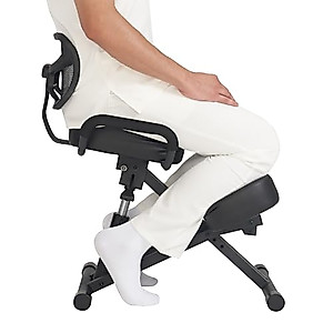 Master Massage Ergonomic Kneeling Chair with Back Support for Office -Posture Chair with Angled Seat and Backrest for Home and Office-Posture Correction Stool-Improve Your Posture