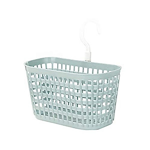 TOPBATHY Plastic Hanging Shower Caddy Kitchen Bathroom Storage Basket with Rotatable Hook