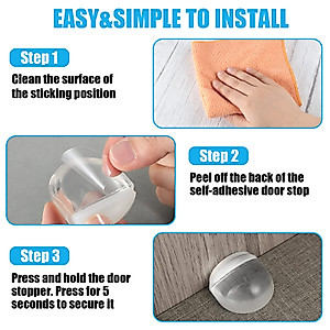 6 Pieces Floor Door Stopper No Drill Shower Door Stopper Self Adhesive Door Stoppers Wall Protectors Acrylic Door Stoppers Floor Buffers Wall Buffers for Protection of Wall and Furniture