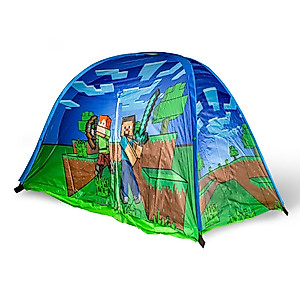 Minecraft Indoor Bed Tent Fort | Pop-Up Canopy Tents & Shelters, Fort Playhouse for Kids, Indoor Activities, Reading Nook Playroom