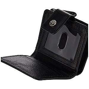 Timberland womens Leather RFID Small Indexer Wallet Billfold, Black, One Size US