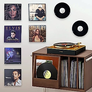 Antilope 6 Sets 18Pcs Vinyl Record Wall Mount Display Holder No Screws, Self Adhesive Clear Acrylic Vinyl Record Hangers Shelf for Album Covers Display and Home Wall Decoration -Single LP