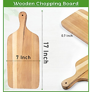 Wood Cutting Board with Handle - Wooden Cheese Board, Mothers Day Gifts, Kitchen Chopping Boards for Bread Meat Fruit Cheese Cutting boards Serving Board Butcher Block Charcuterie Platter, 17" x 7"