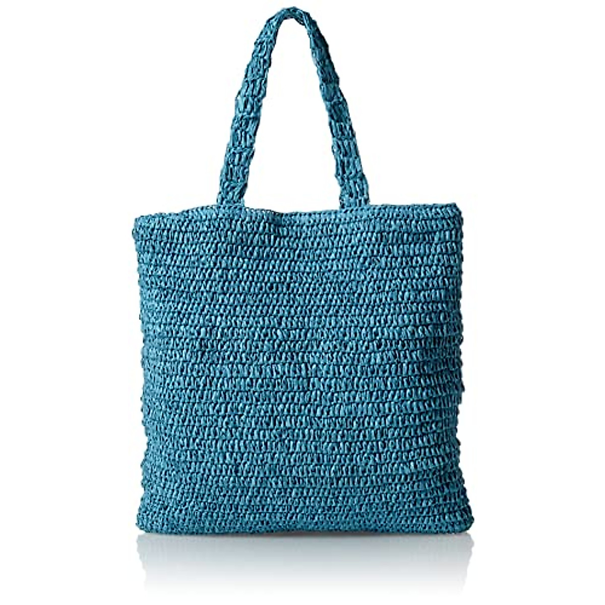 The Drop Women's Ealga Flat Handle Straw Tote, Blue Sapphire, One Size