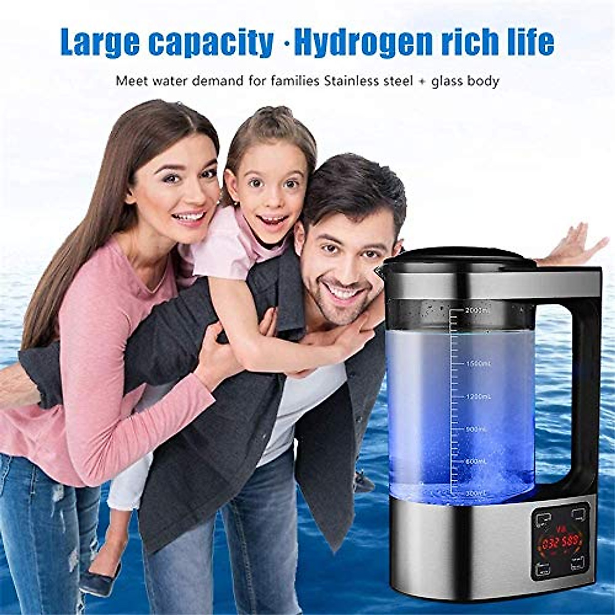 Hydrogen Rich Water Machine 2L Large Capacity Constant Temperature Heating Microelectrolysis Hydrogen Water Generator Anti Aging Antioxidant Hydrogen Water Make Health Care Cup