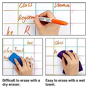 Shuttle Art Wet Erase Markers, 15 Colors 1mm Fine Tip Smudge-Free Markers, Use on Laminated Calendars,Overhead Projectors,Schedules,Whiteboards,Transparencies,Glass,Wipe with Water