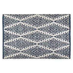 DII Woven Rugs Collection Hand-Loomed, 2x3', Navy Blue Diamond