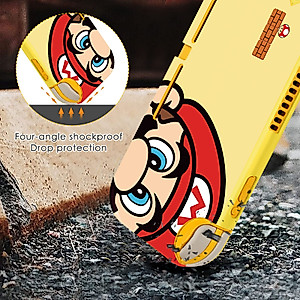oqpa for Nintendo Switch Lite 2019 Case for Girls Boys Kids PC Cute Kawaii Anime Cartoon Character Cool Fun Slim Protective Cases Hard Shell Cover with Screen Protector Glass for Switch Lite,H Malio