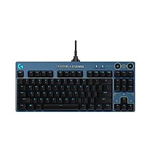 Logitech G PRO Mechanical GX Brown Tactile Switch Gaming Keyboard (League of Legends Edition) Bundle with Palm Rest and 4-Port USB 3.0 Hub (3 Items)