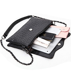 Freie Liebe Women Classic Black Skull Cross Body Bag Vintage Clutch Purse Shoulder Bag