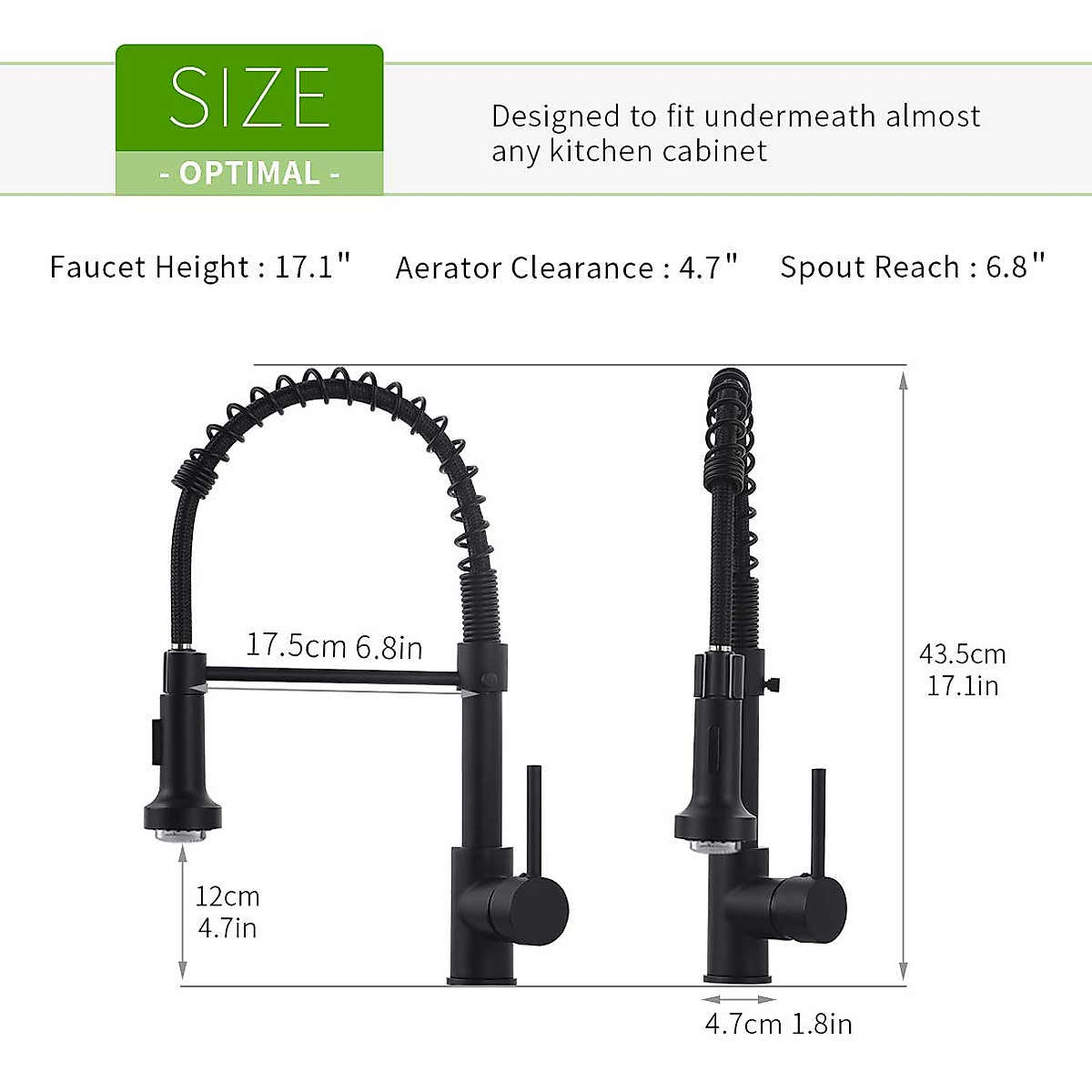 GIMILI Black Kitchen Faucet with Sprayer Modern Single Handle Pull Down Sprayer Matte Black Kitchen Faucet Pull Down with LED Light