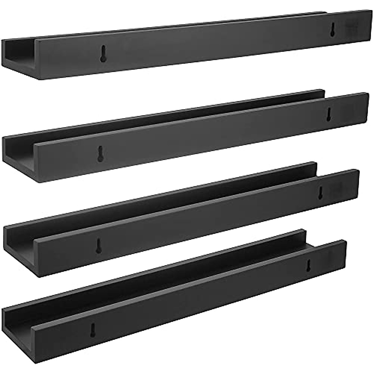 kieragrace FN00298 Modern Floating-Shelves, Set of 4, Black