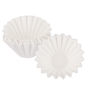 EUSOAR 1-4 Cup White Coffee Filters, Pack of 50 Small Size Disposable Basket Paper Filter, for Single Pour Over and Drip Coffee Makers, for Home Commercial Coffee Dripper and Brewers