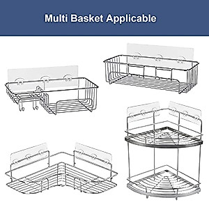 2 PCS Corner Shower Caddy Adhesive Sticker Replacement Hook, Strong Sticker Hooks for Shower Caddy Bathroom Rack Shelf Soap Dish Basket Wall Hanging, No Drilling Bath Kitchen Organizer Accessories