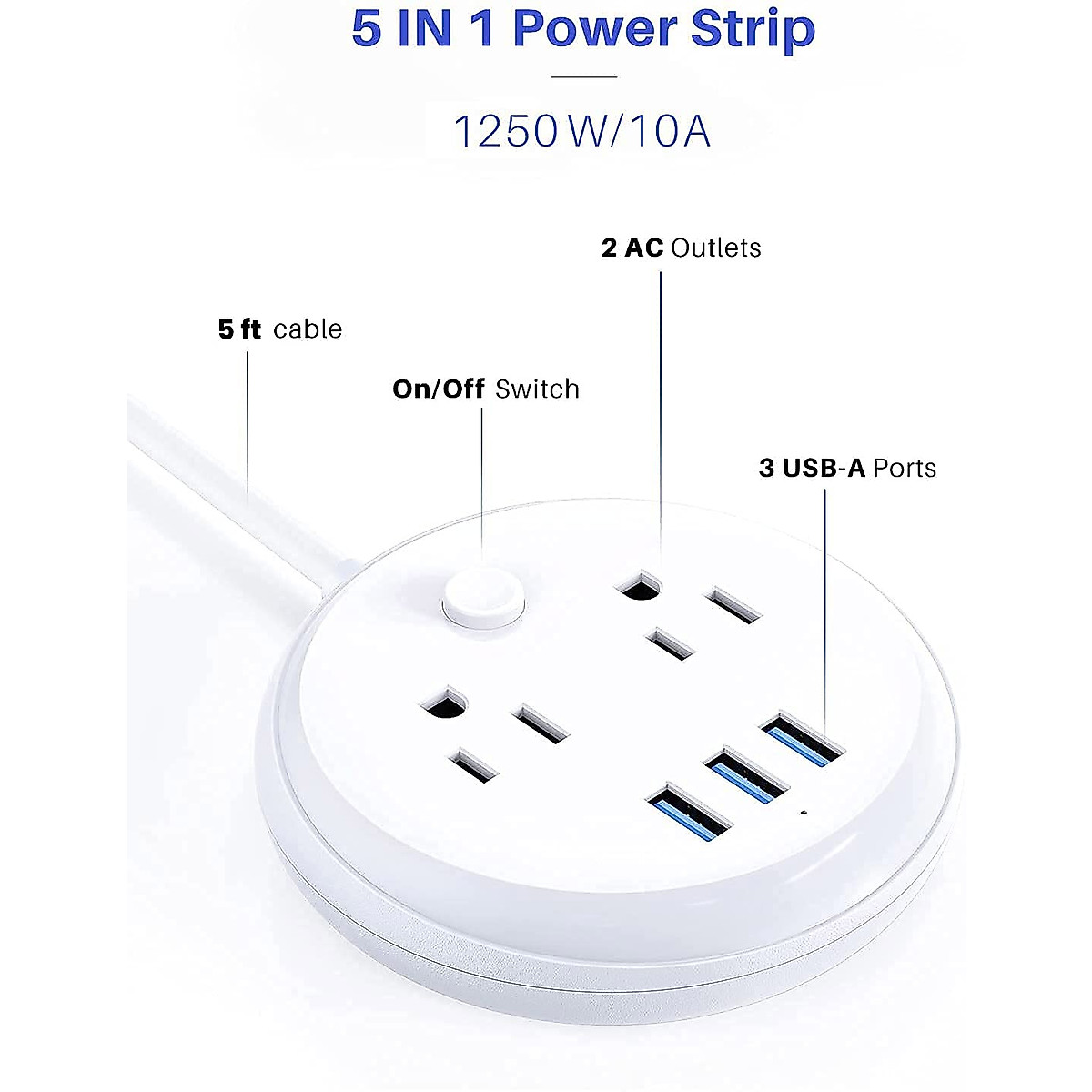 Surge Protector Tower 12 AC Outlets 6 USB Ports + Small Power Strip 2 AC Outlets 3 USBs