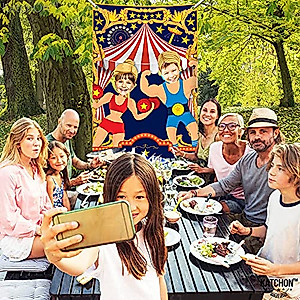 KatchOn, Carnival Photo Booth Backdrop - Large, 72x36 Inch | Carnival Photo Banner for Carnival Theme Party Decorations | Carnival Backdrop, Carnival Decorations for Event | Mardi Gras Decorations