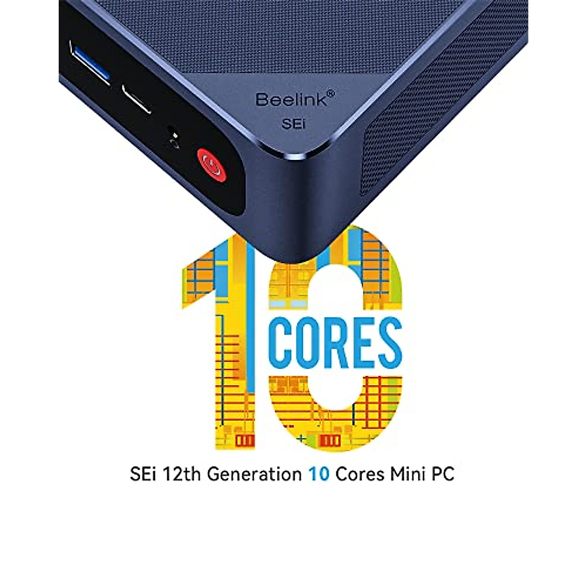 Beelink SEi12 Mini PC, Intel 12th Gen i5-1235U (up to 4.4GHz) 10C/12T, Mini Computer 32GB DDR4 RAM 500GB NVMe SSD, Desktop Computer Supports 55W/HDMI&DP/4K 60Hz/WiFi6/BT5.2/Extended HDD & SSD