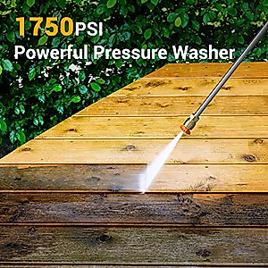 Rock&Rocker Upgraded 1750PSI Pressure Washer, 2.5GPM Portable Electric Power Washer with 360° Spinner Wheels, 4 Quick Connect Nozzles Foam Cannon for Car/Patio/Deck/Home Cleaning