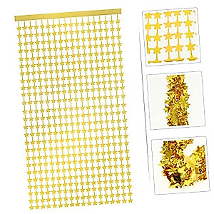 NOLITOY 4 Sets Rainbow Star Ramadan Birthday Decorations Hanging Wedding Streamer Ornament Twinkle Prop Decor of Booth Shimmer Door Scene Decal Backdrops Golden for Gold Parties Curtains