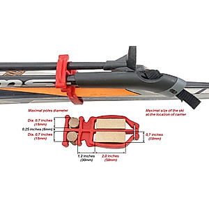 Bagdent Cross Country Skis and Poles Holder – 1 Pair, Universal Nordic Ski Pole Carrier (Blue)