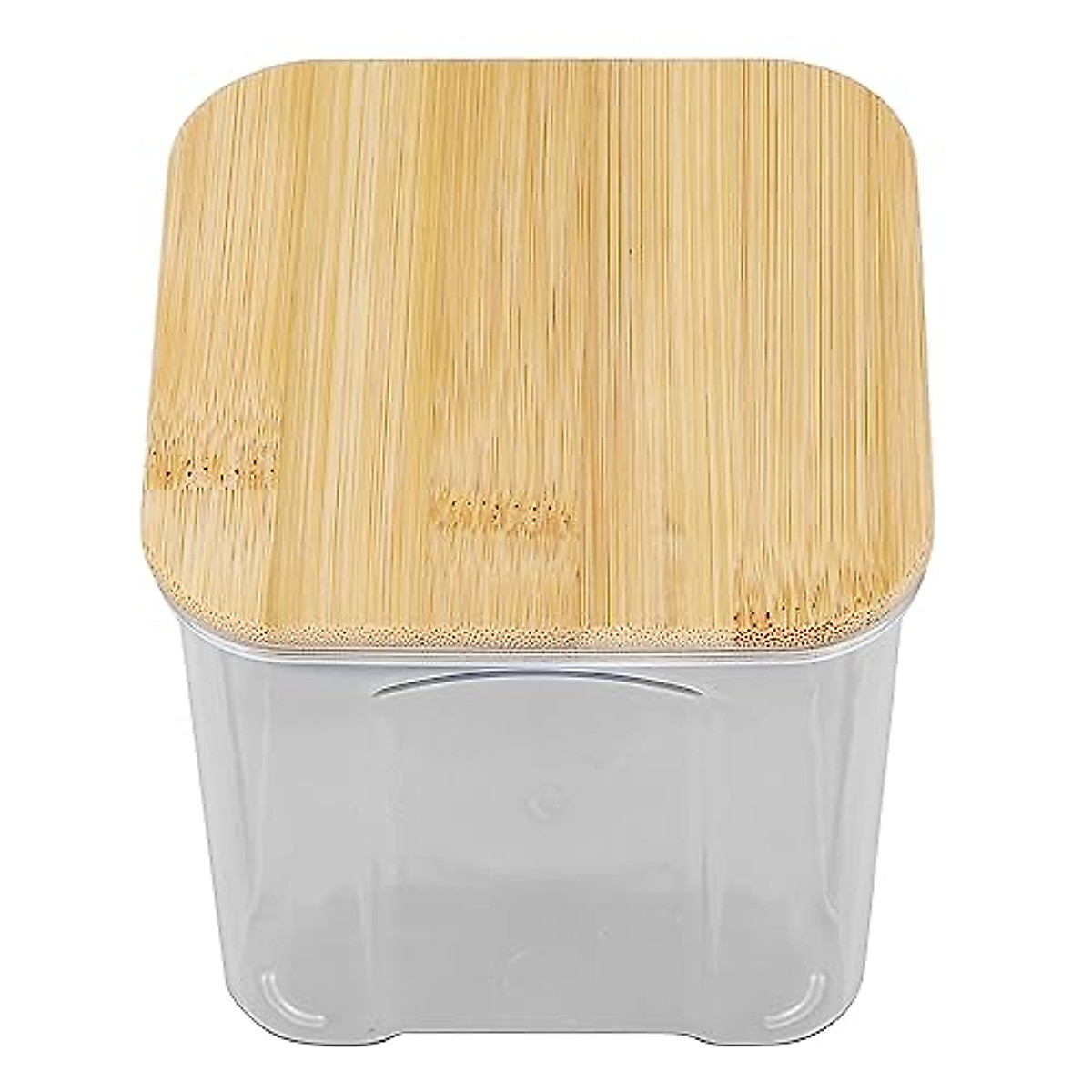 Yctze Airtight Food Storage Container with Bamboo Lid - Clear Jar for Noodles, Flour, Rice, Tea, Coffee Beans (900ml)