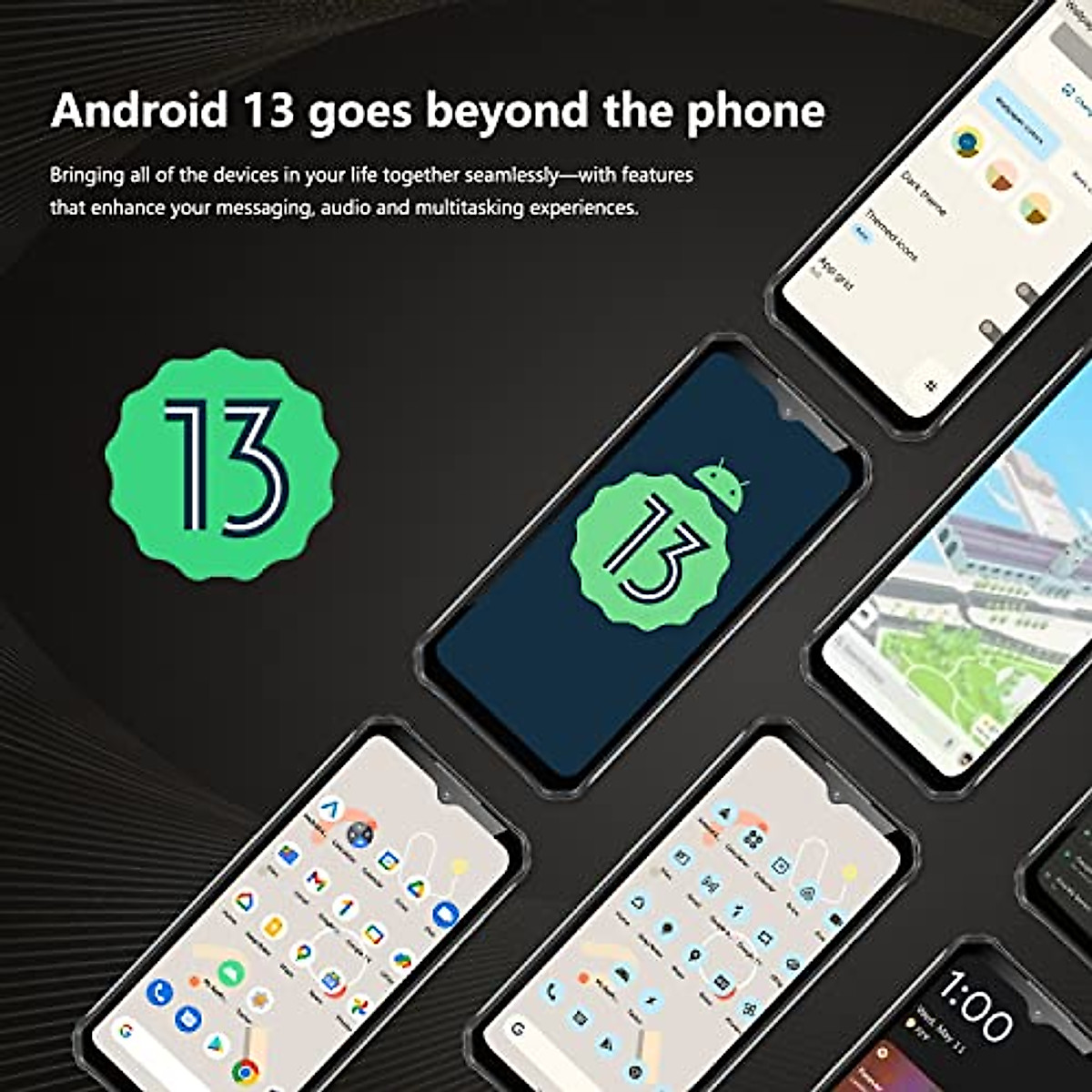 OUKITEL WP22 Rugged Smartphone Unlocked, 13+256GB Large Storage Helio P90 125db Large Speaker 10000mAh Battery 48MP+20MP Night Vision Camera 6.58" FHD Screen Android 13 IP68/IP69K 4G Dual Sim NFC OTG