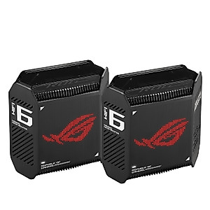 ASUS ROG Rapture GT6 (2PK) Tri-Band WiFi 6 Gaming Mesh WiFi System & ROG Rapture WiFi 6E Gaming Router (GT-AXE16000) - Quad-Band, 6 GHz Ready, Dual 10G Ports, 2.5G WAN Port, AiMesh Support
