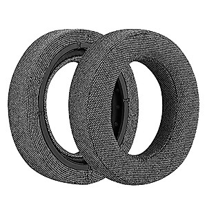 Geekria Comfort Linen Replacement Ear Pads for Corsair HS70 PRO, HS60 PRO, HS50 PRO Headphones Ear Cushions, Headset Earpads, Ear Cups Cover Repair Parts (Grey)