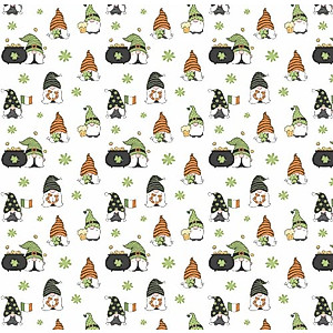 Stesha Party St Patricks Day Gnomes Wrapping Paper - Folded Flat 30 x 20 Inch (3 Sheets)