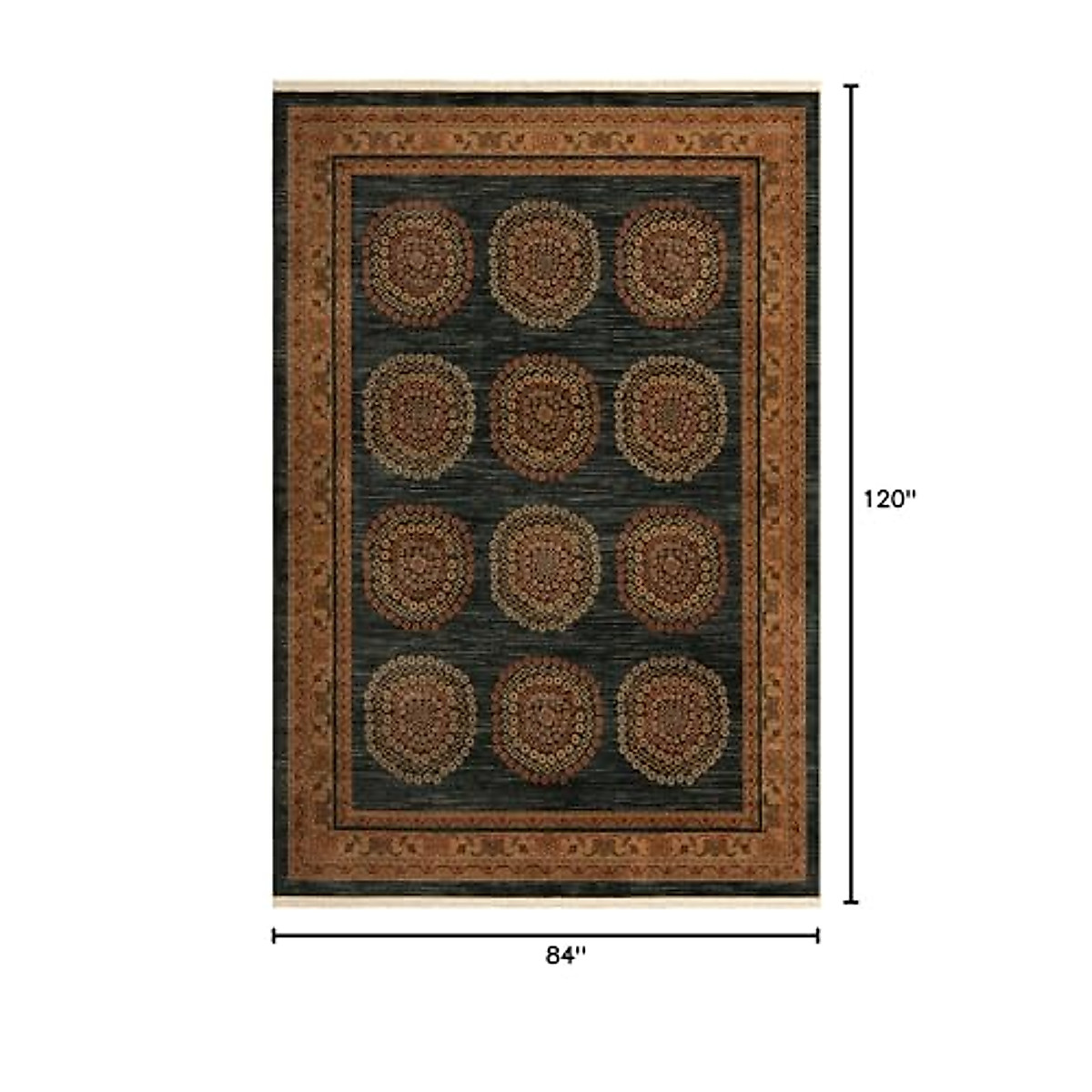 Rugs.com Kashkuli Gabbeh Collection Rug – 7' x 10' Blue Medium Rug Perfect for Bedrooms, Dining Rooms, Living Rooms
